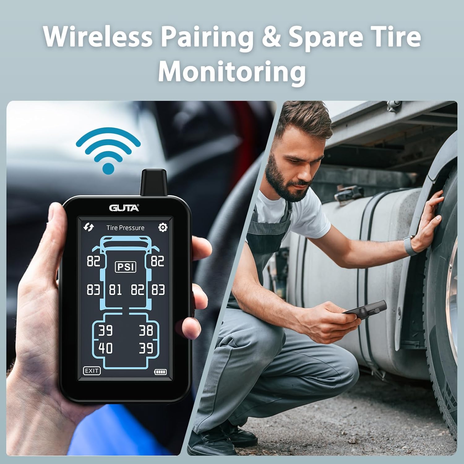 Home GUTA GT80 TPMS Tire Pressure Monitoring System with 4.3 ...