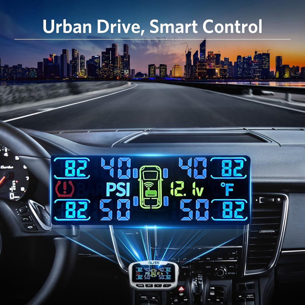 GUTA TPMS Tire Pressure Monitoring System for Trailers/ RVs with 6 ...